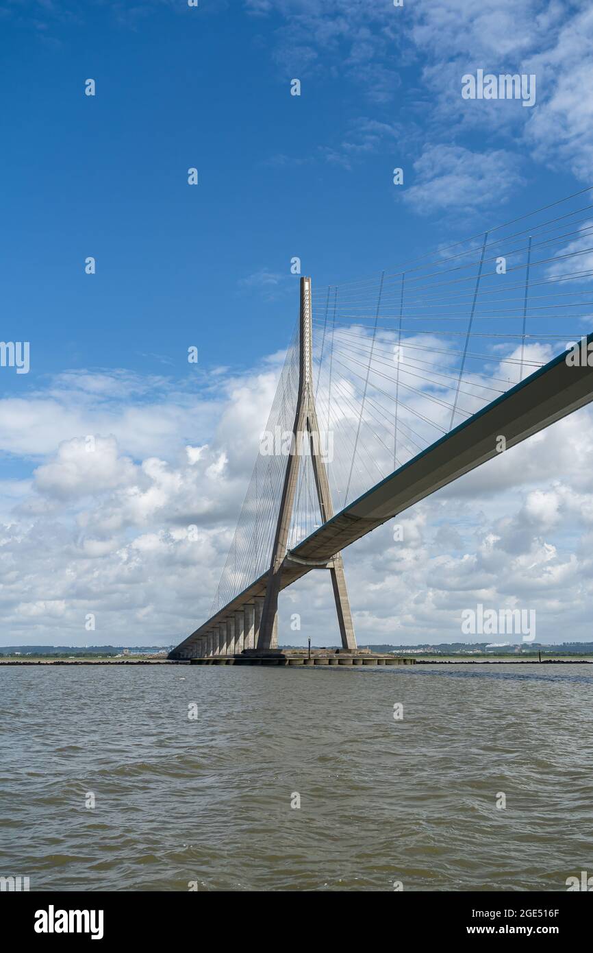 The Pont de Normandie - Normandy Bridge - is a cable-stayed road bridge ...