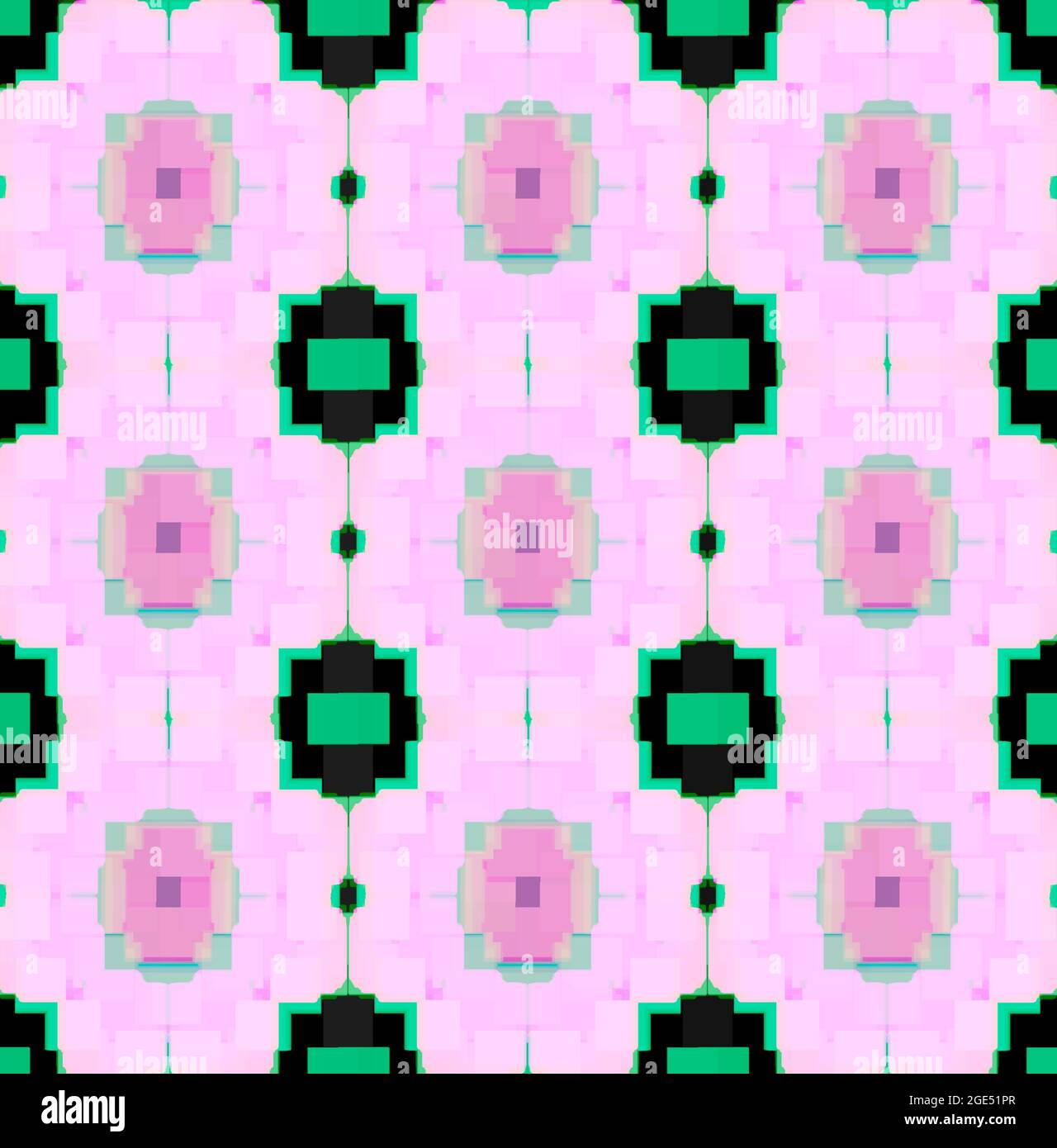pink with green circles tile pattern Stock Photo - Alamy