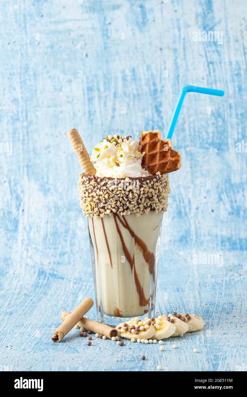 Banana chocolate shake hi-res stock photography and images - Alamy