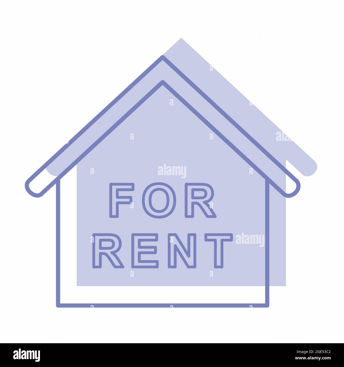 Vector Graphic of For Rent House - Twins Style - simple illustration ...