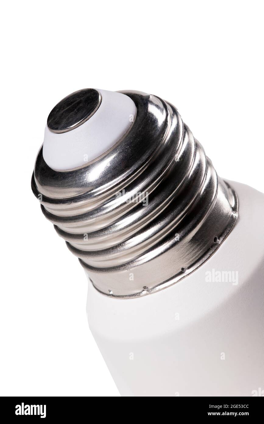 Metal LED bulb thread. The place where the electric current is ...