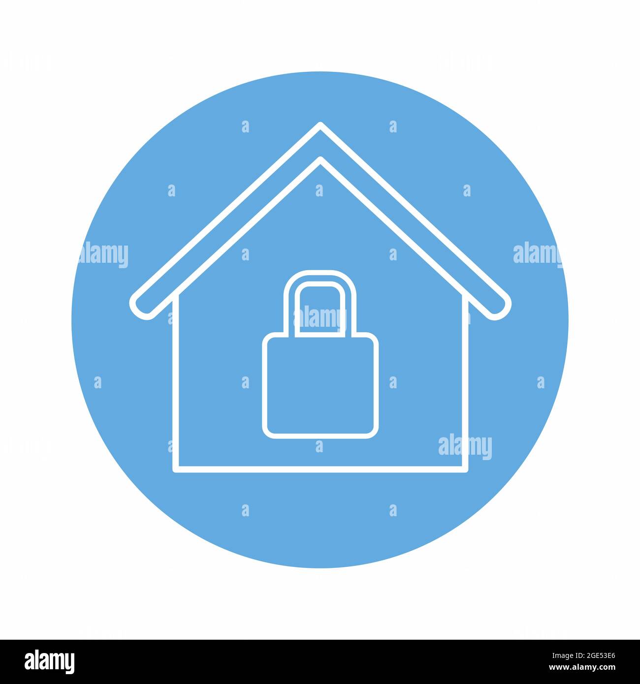 Vector Graphic of Secure House - Blue Monochrome Style - simple ...