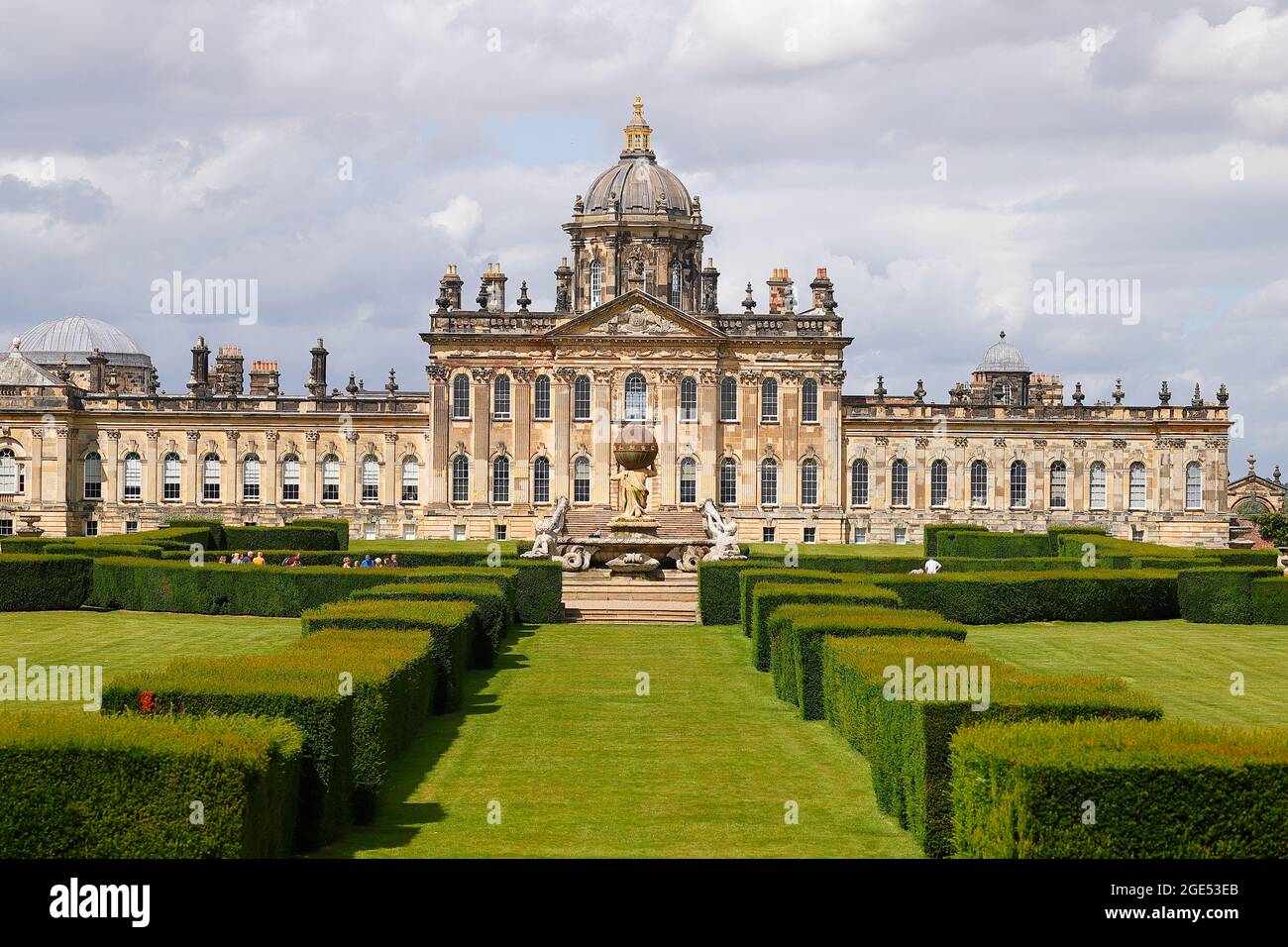 Castle Howard & Atlas Fountain in North Yorkshire and view from the ...