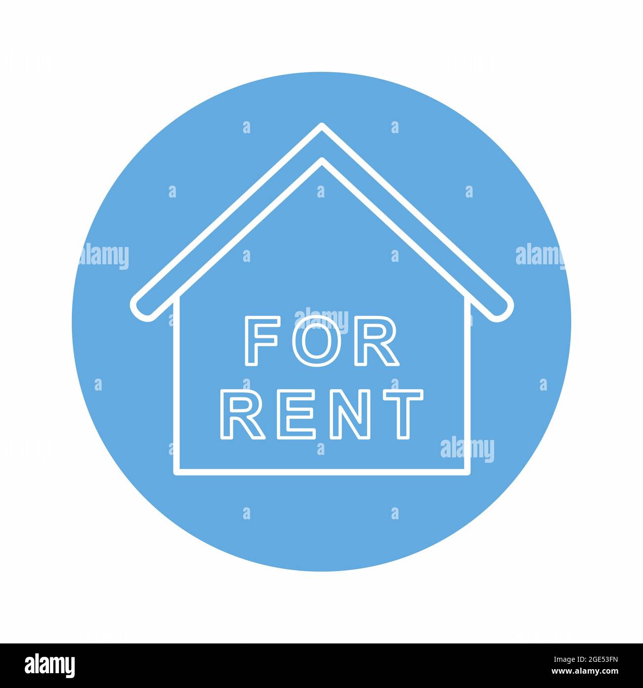 Vector Graphic of For Rent House - Blue Monochrome Style - simple ...