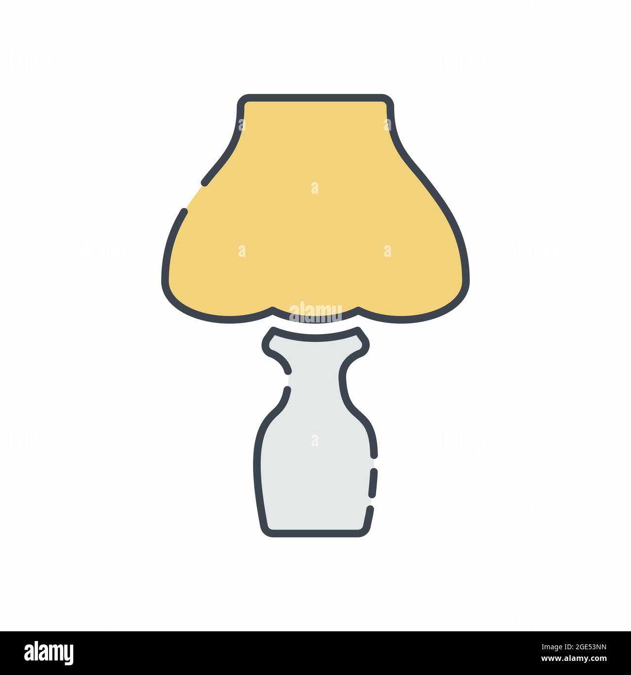 Vector Graphic of - Table Lamp - Line Cut Style - simple illustration ...