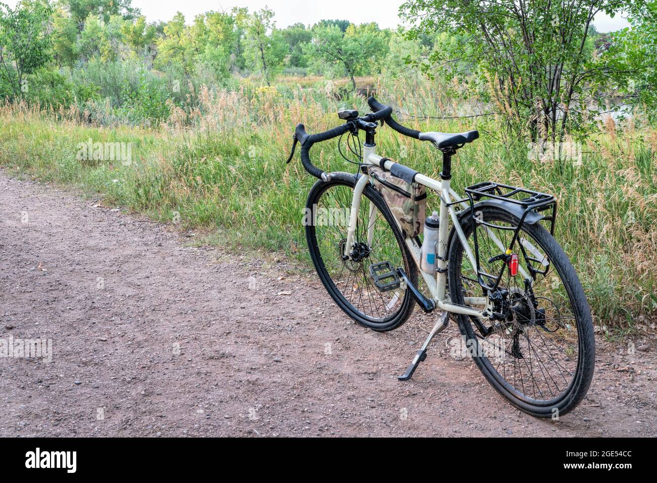 touring bicycle on a gravel trail in one of Fort Collins natural areas ...
