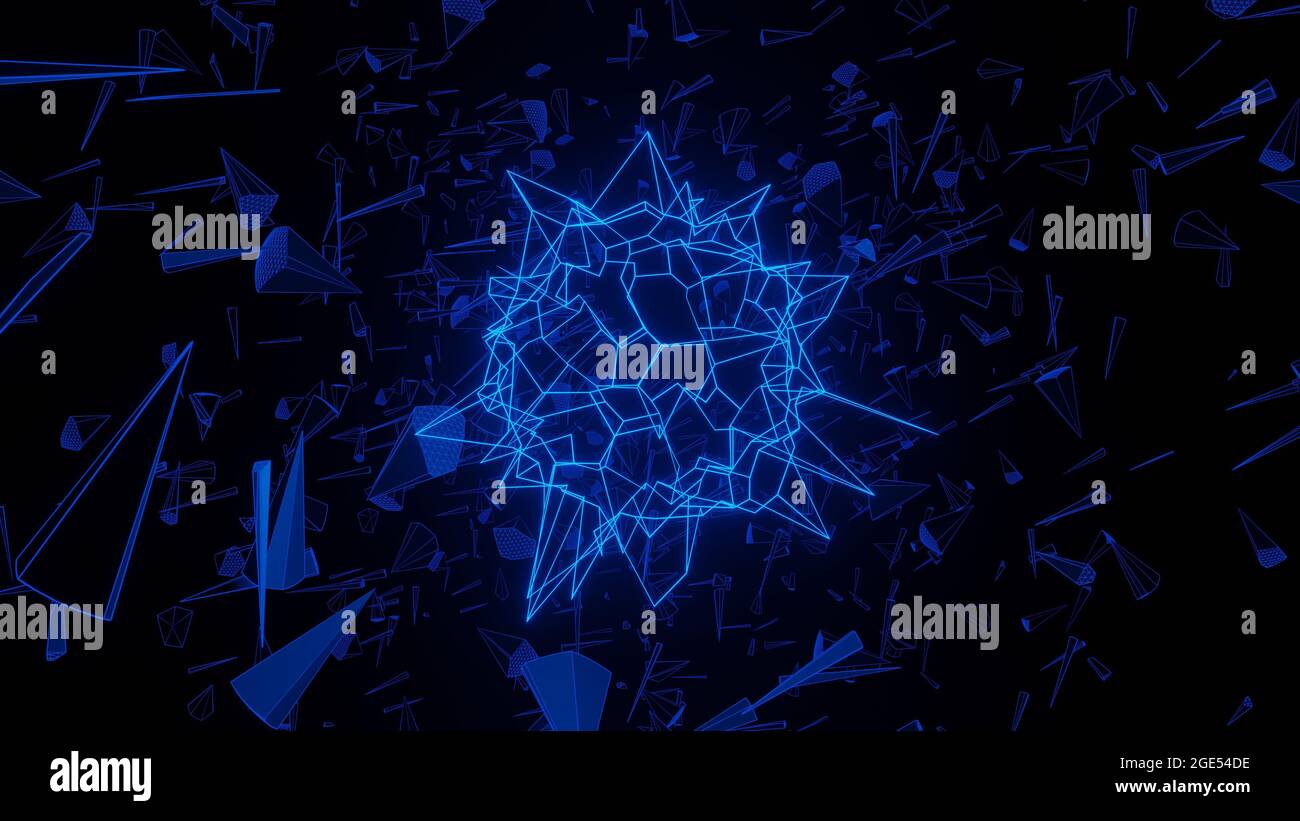 Animated background. Pulsating neon sphere of blue light flies through ... Animated background. Pulsating neon sphere of blue light flies through ...