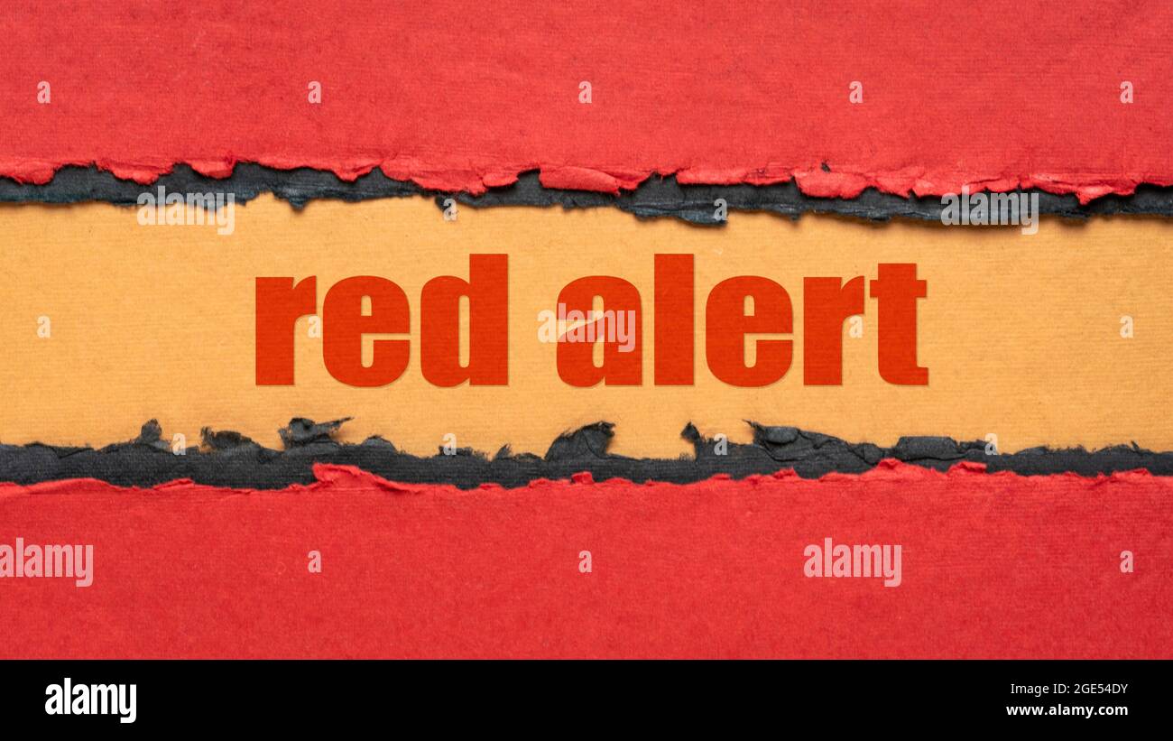 red alert web banner - text against red, orange and black handmade ...