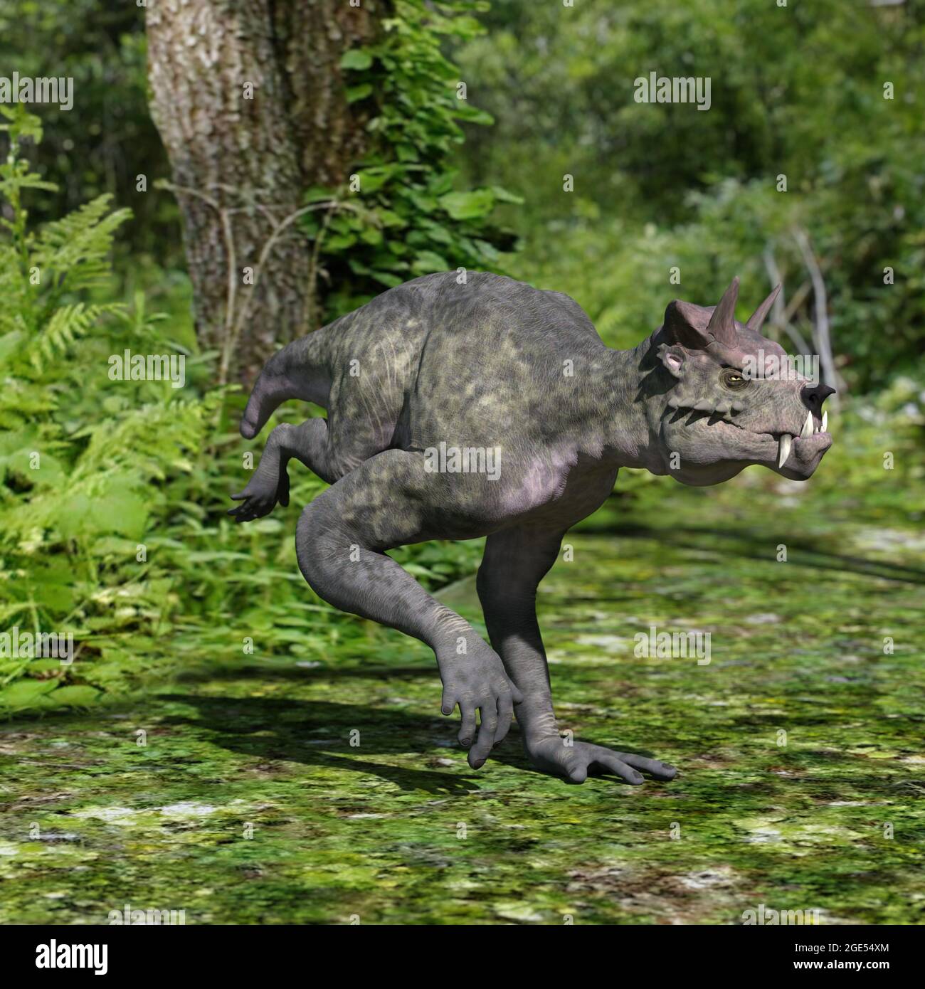 3d-illustration of an four-handed fantasy creature Stock Photo - Alamy