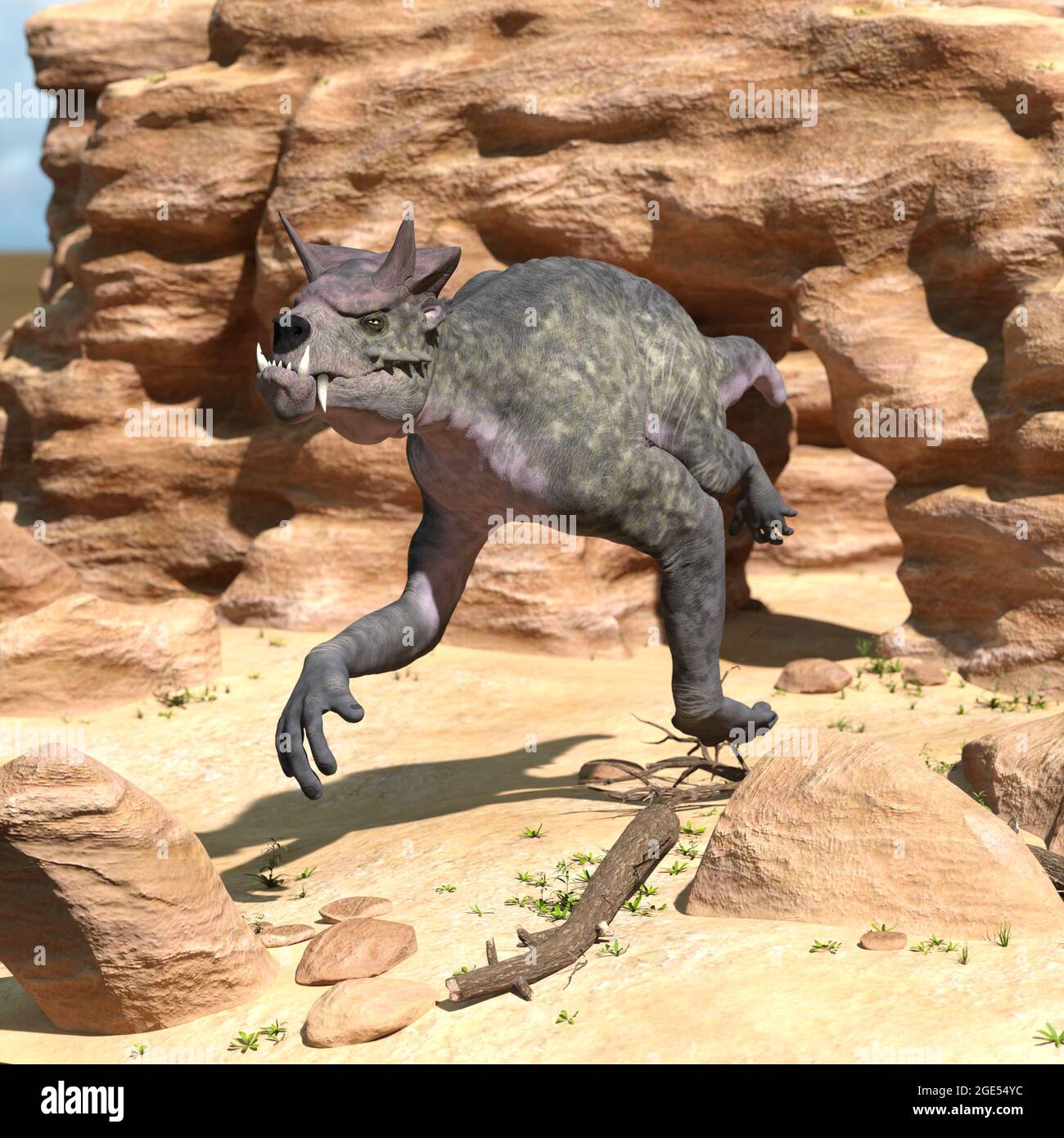 3d-illustration of an four-handed fantasy creature Stock Photo - Alamy