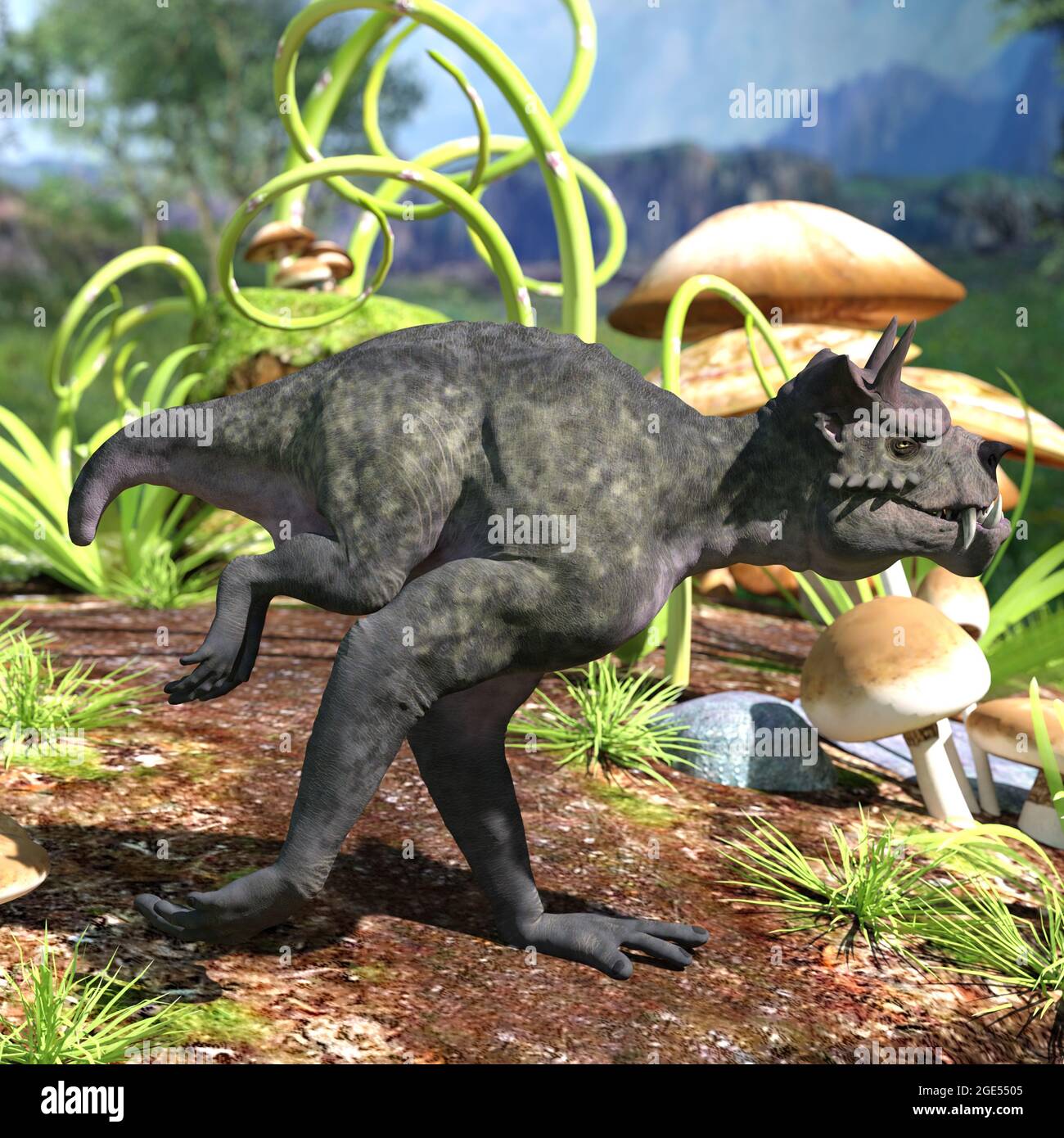 3d-illustration of an four-handed fantasy creature Stock Photo - Alamy