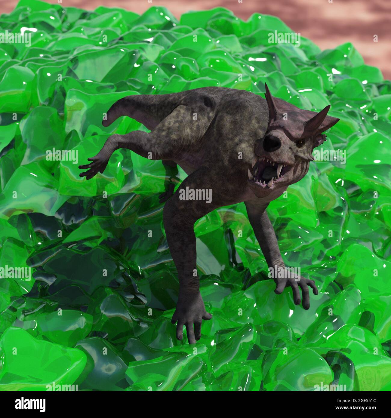 3d-illustration of an four-handed fantasy creature Stock Photo - Alamy