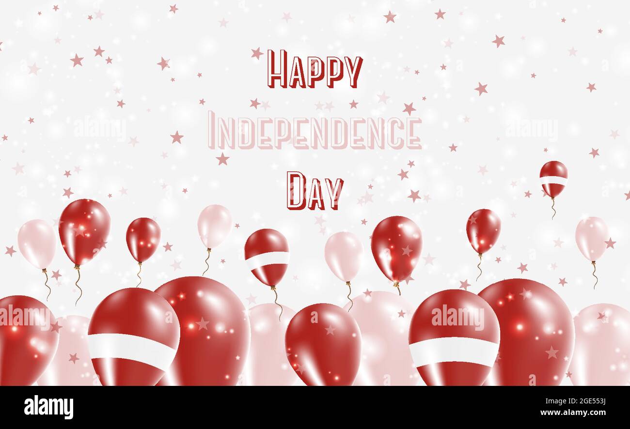 Latvia Independence Day Patriotic Design. Balloons in Latvian National ...