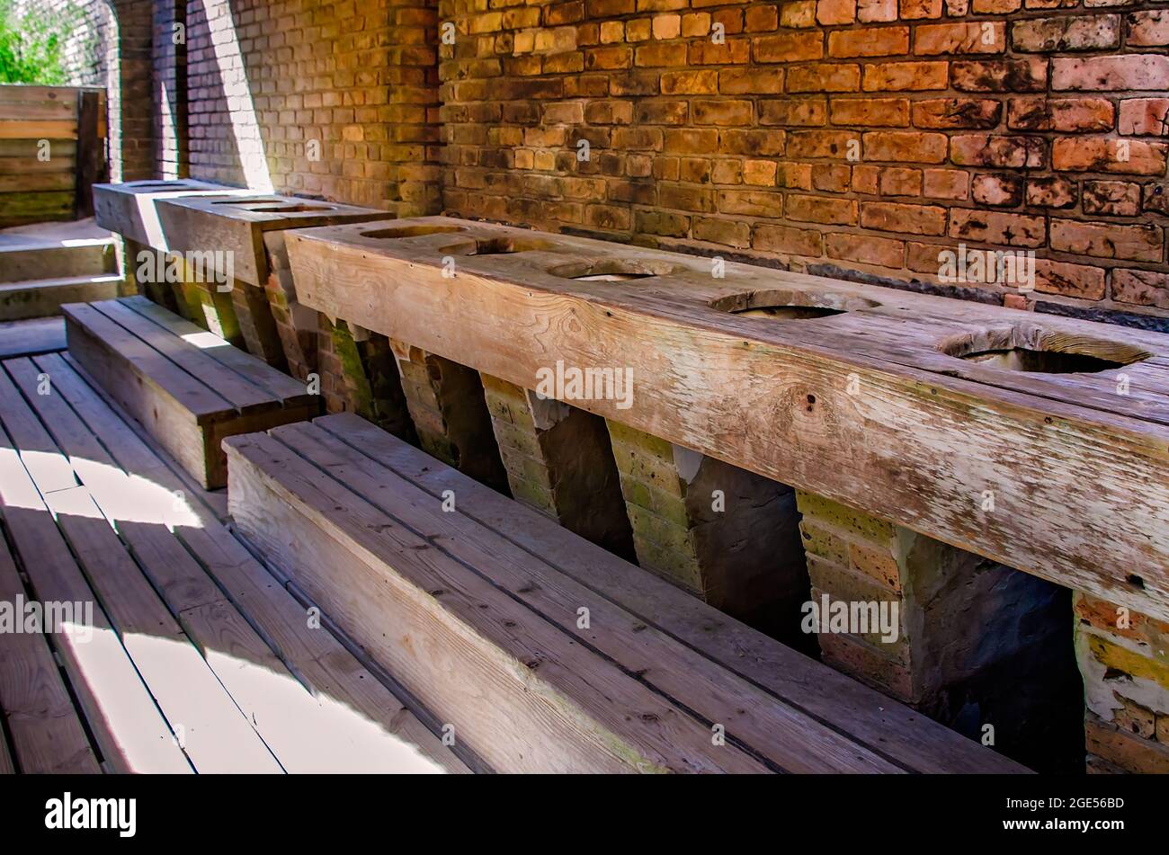 A 10-seat, “self-flushing” latrine served 400 men in the garrison at ...