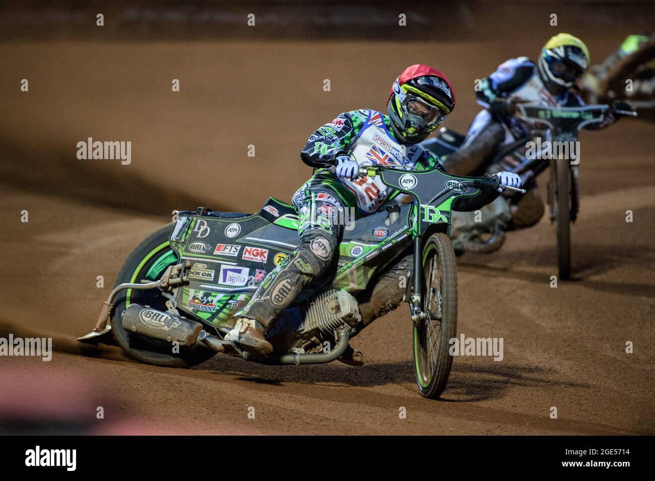 MANCHESTER, UK. AUGUST 16TH Charles Wright (Red) leads Danny King ...