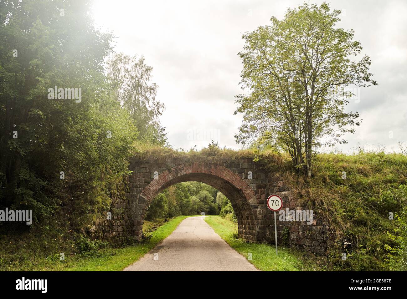 Old German bridge. The bridge of the Rominten Forest. Kaliningrad ...