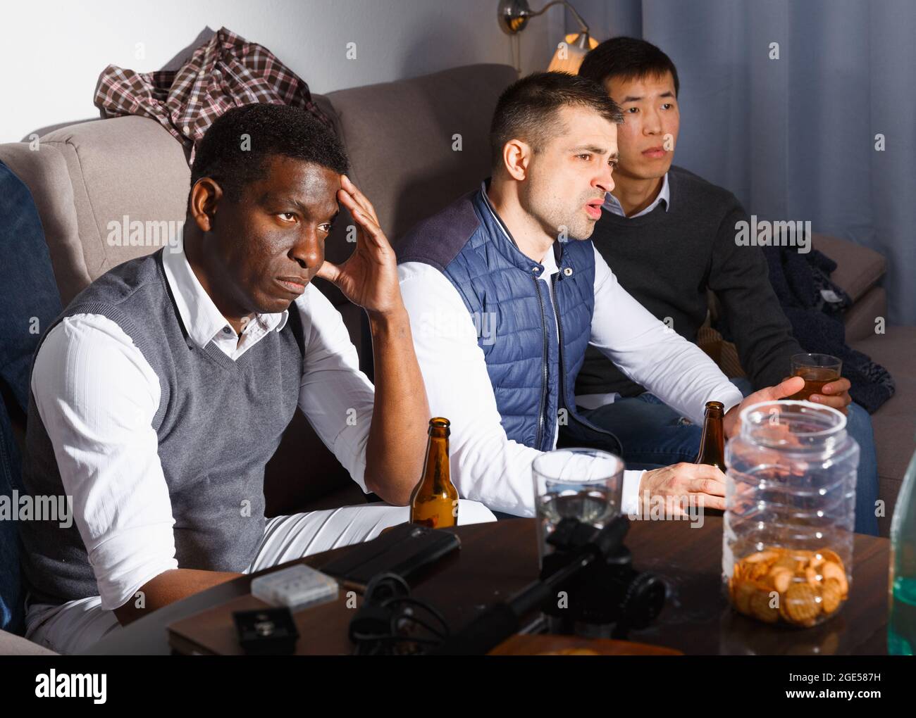 Men fans are outraged because their football team is losing Stock Photo ...