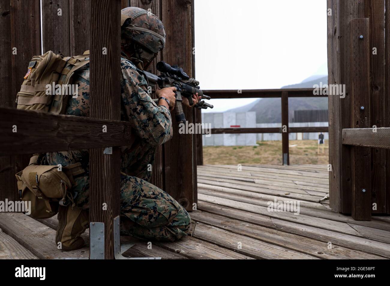 A U.S. Marine with 1st Battalion, 5th Marines, 1st Marine Division ...