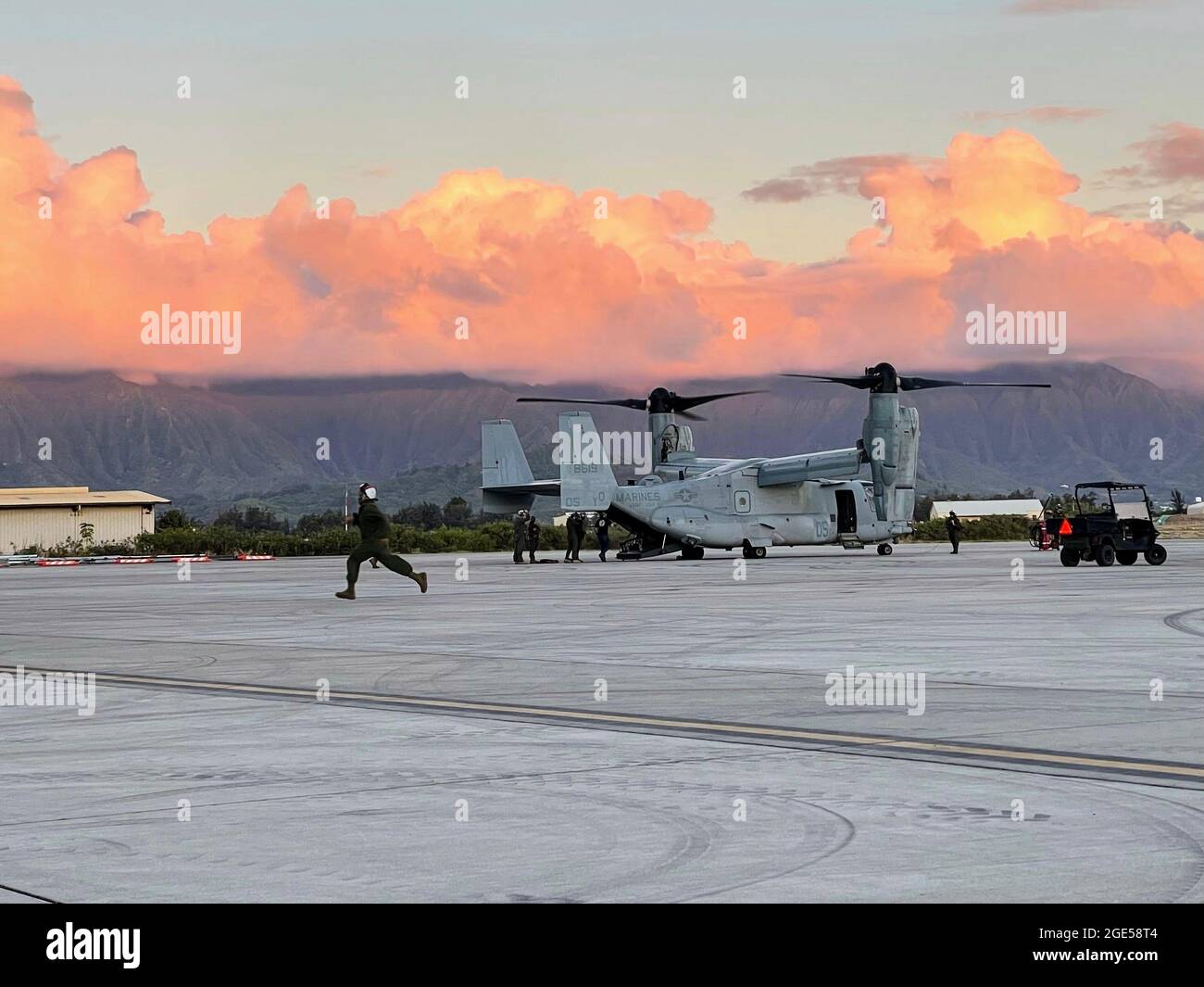Marines prepare to launch a Networking-on-the-Move Airborne-equipped MV ...