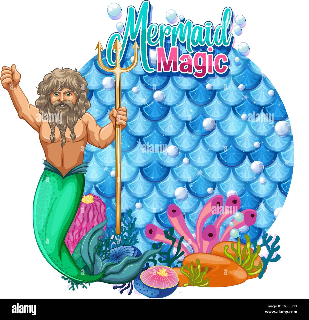 Merman and mermaid Stock Vector Images - Alamy