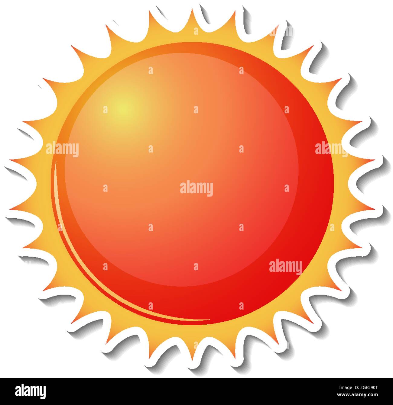 Sticker template with the sun isolated illustration Stock Vector Image ...