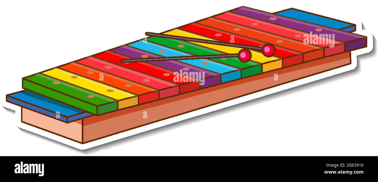 Sticker xylophone musical instrument illustration Stock Vector Image ...