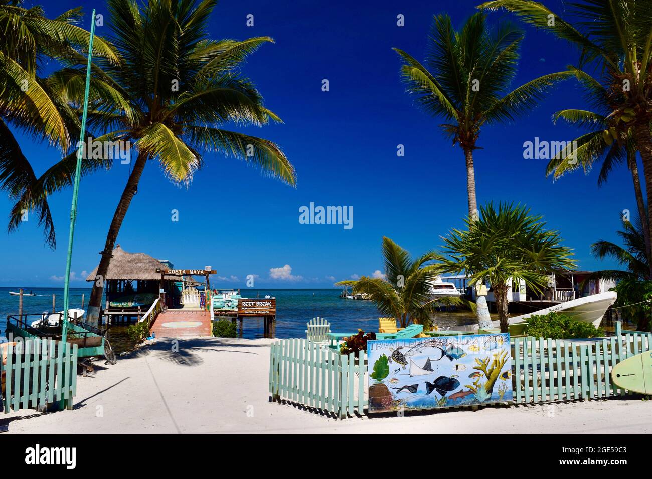 Abeach bar and activity center over the water and facing the beach on ...