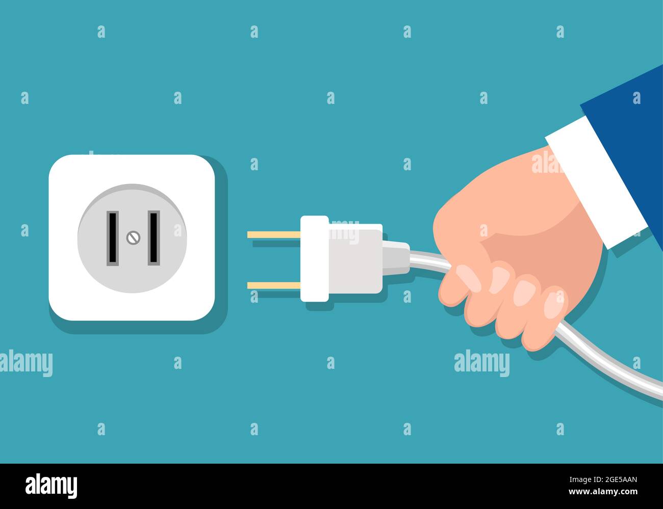 Hand holds electric plug Stock Vector Image & Art - Alamy