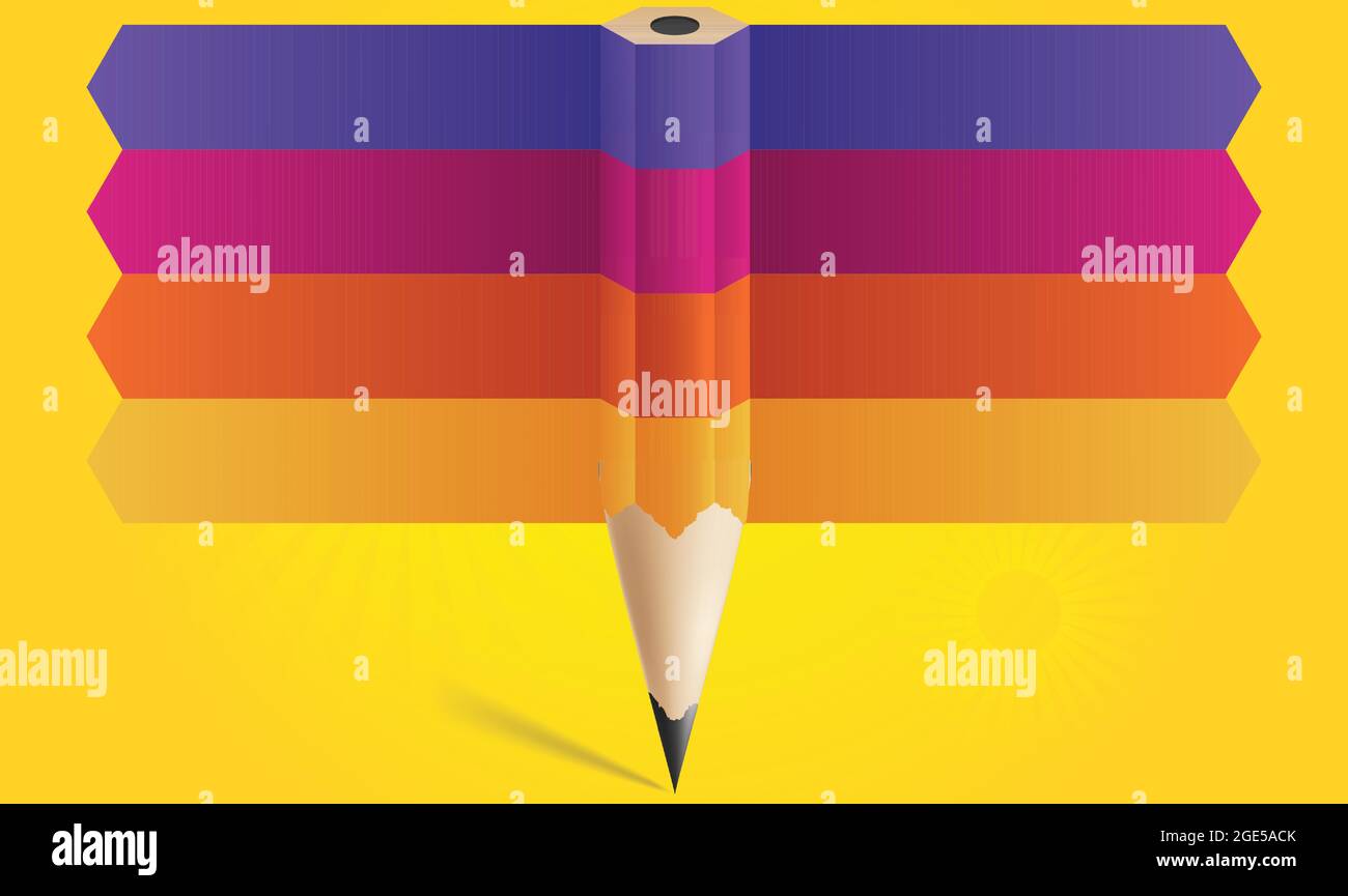 Red pencil on thin Stock Vector Images - Alamy