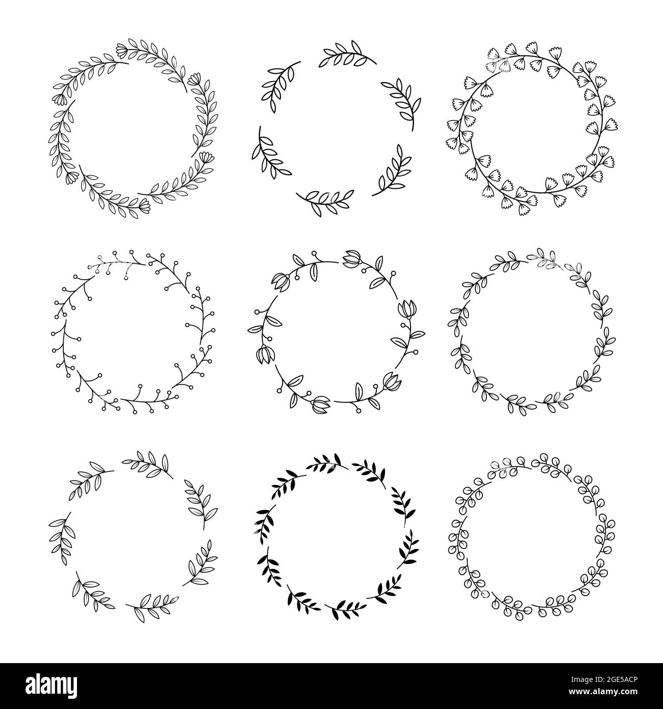 Vintage Flower Frames With Leaves