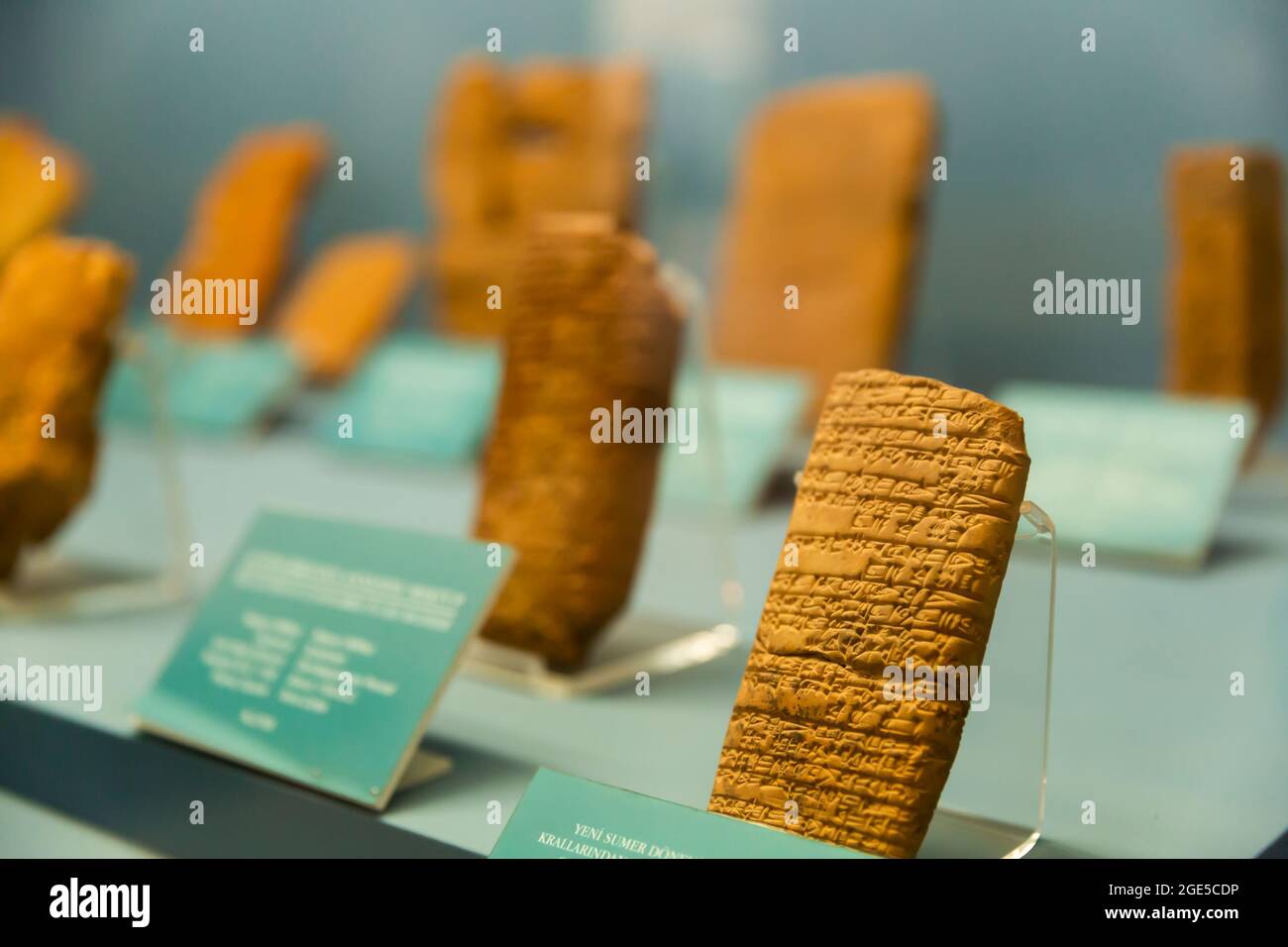 Istanbul, Turkey - January 01, 2021: Clay tablets with cuneiform ...