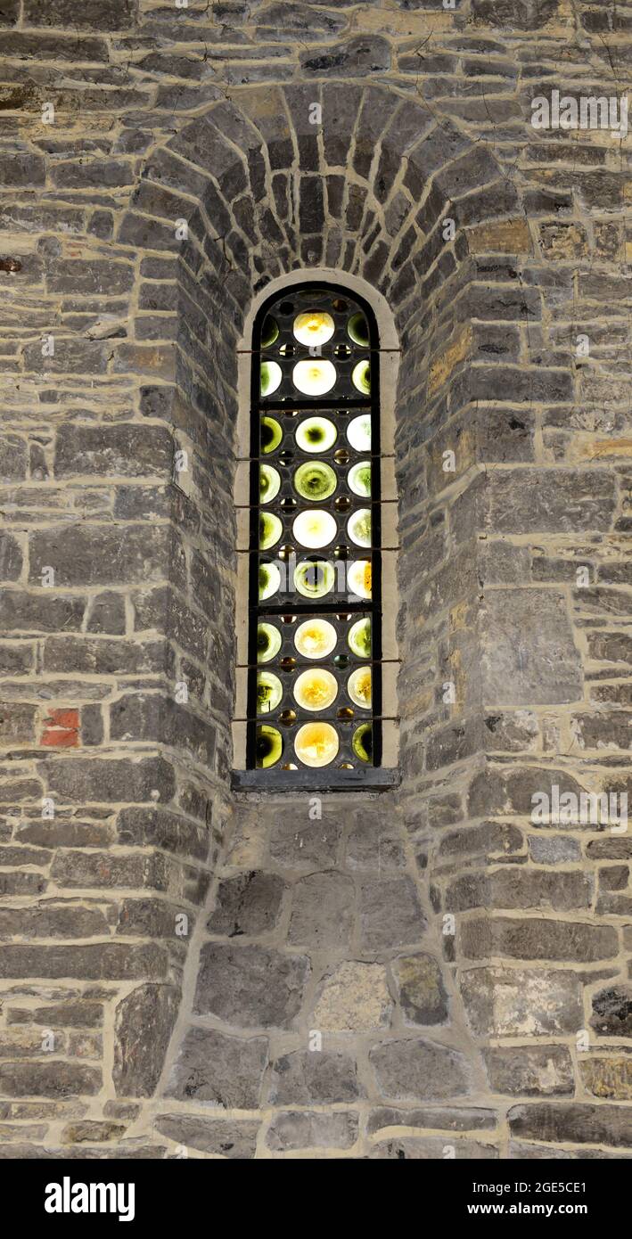 Interior corridors and rooms in the Gravensteen castle in Ghent ...