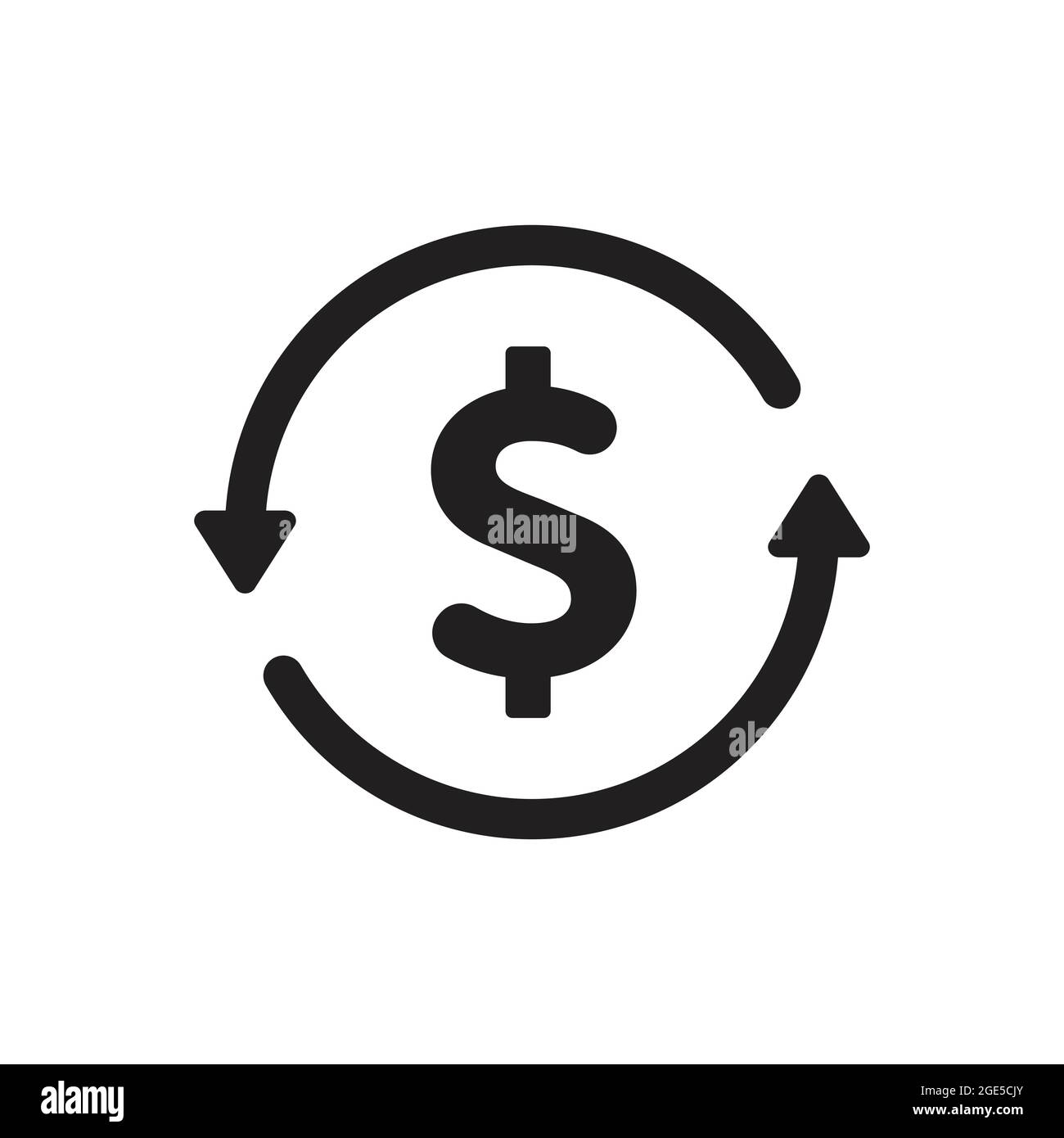 Money back refund investment icon vector, repeat arrow flat design for ...