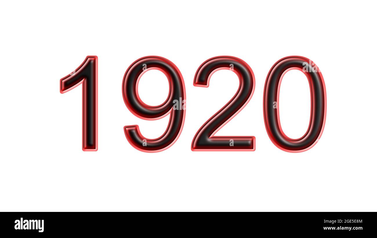red 1920 number 3d effect white background Stock Photo - Alamy