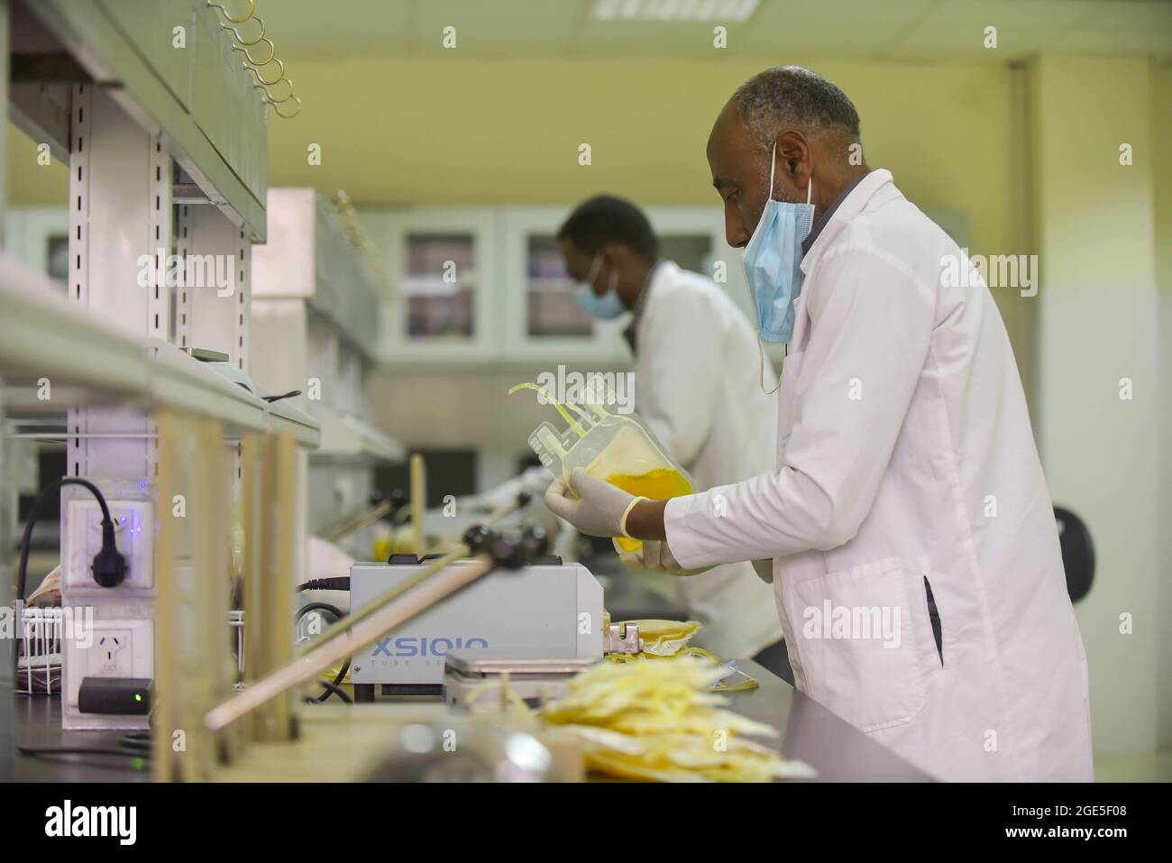 Addis Ababa, Ethiopia. 16th July, 2021. Laboratory technologists work ...