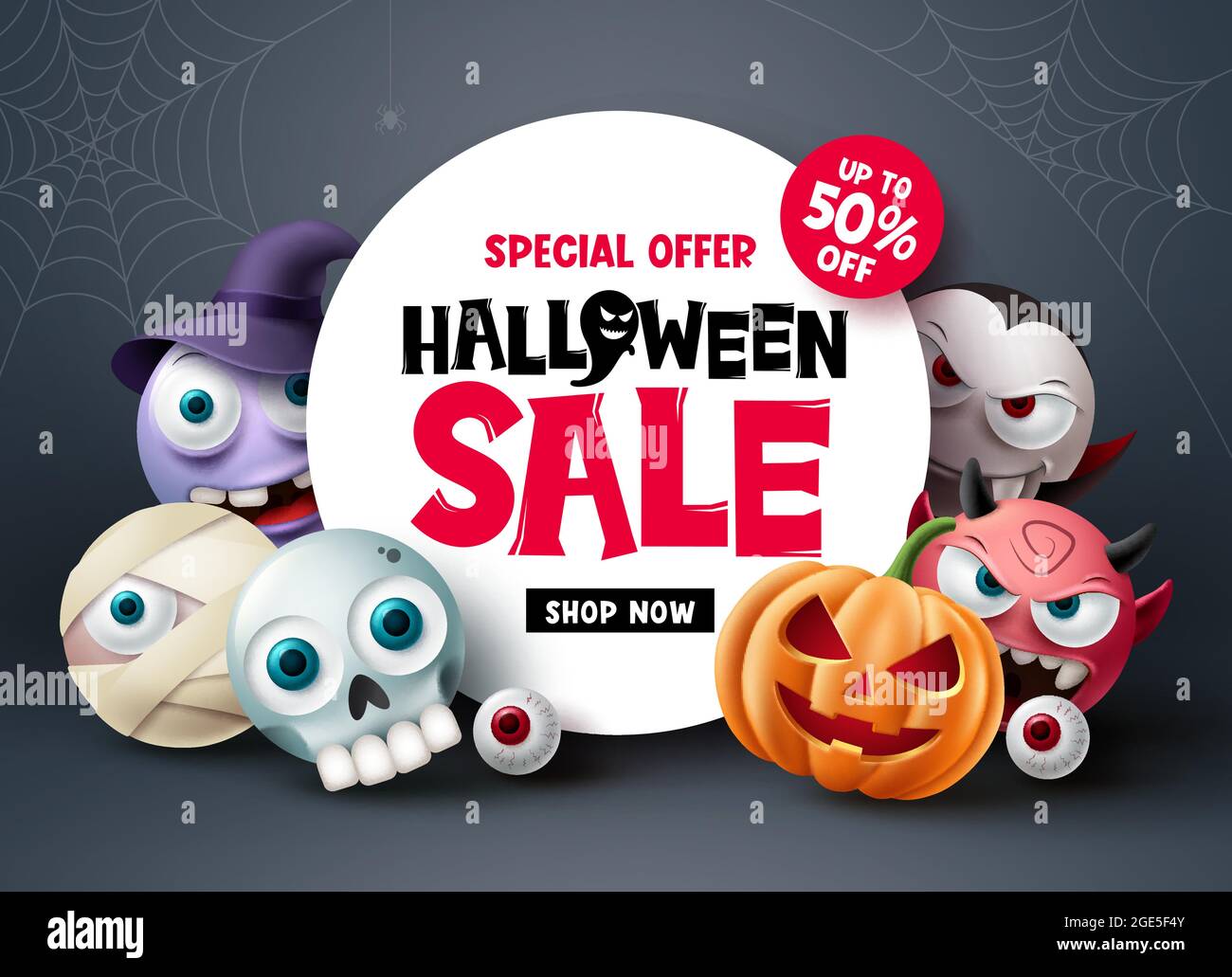 Halloween sale banner design. Halloween special offer discount text ...