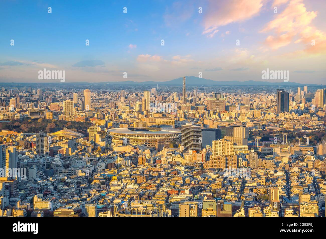 Top view of Tokyo city skyline at sunset in Japan Stock Photo - Alamy