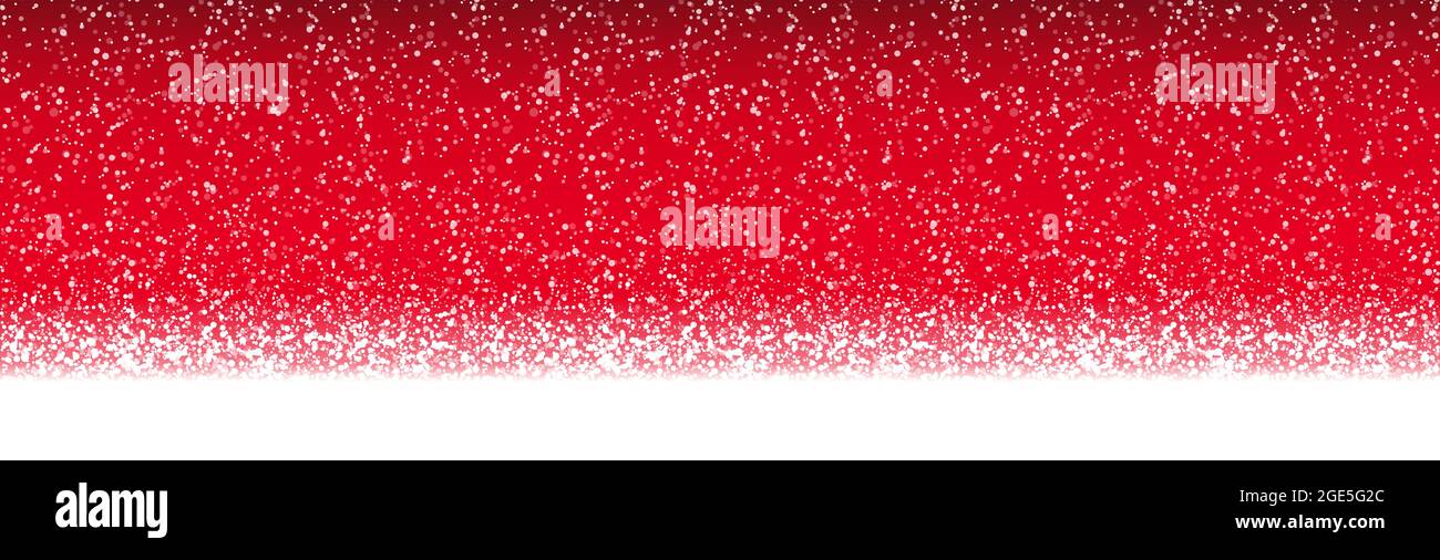 vector file with beautiful falling snow flakes on red colored ...