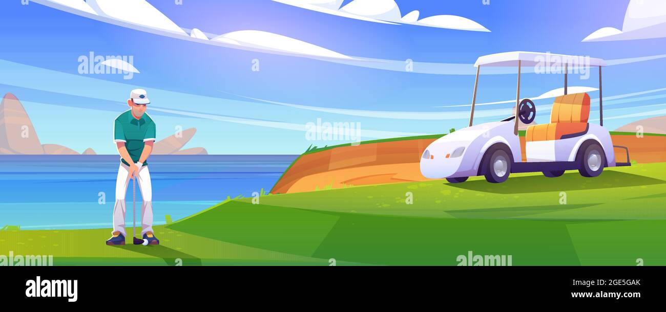 Landscape shore lake field Stock Vector Images - Alamy