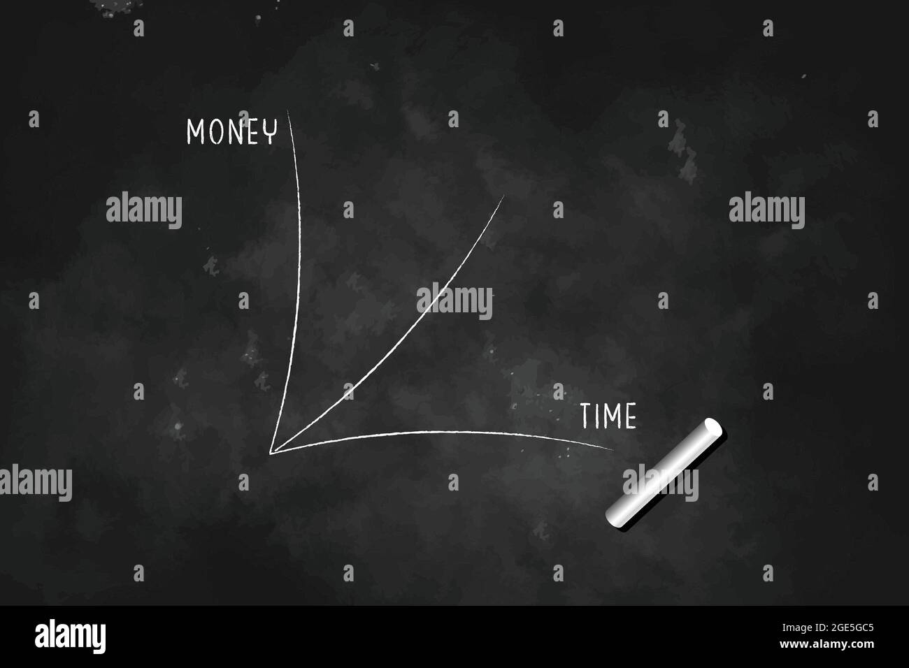 Time Money Graph with chalk on black board icon logo design symbol ...