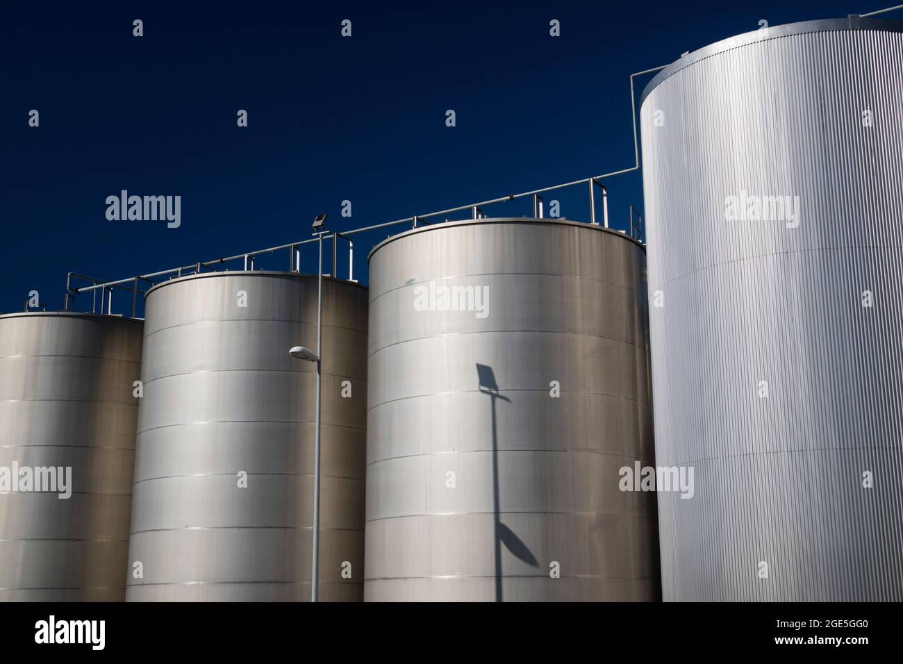 Elements of the food industry series of silos for storing raw material ...
