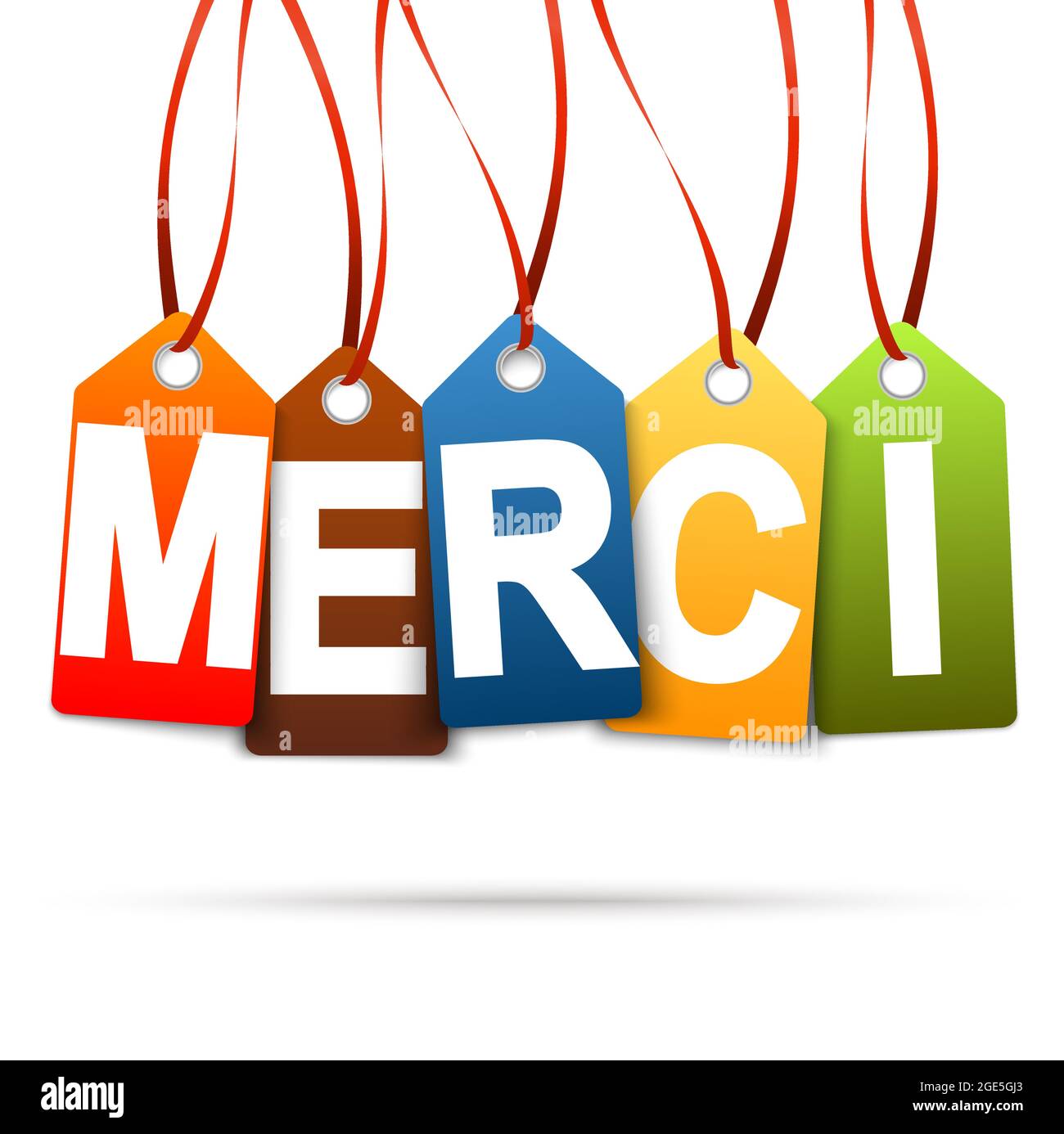 EPS 10 vector illustration of colored hang tags isolated on white ...