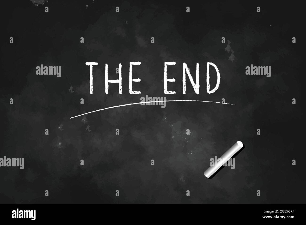 THE END written with chalk on blackboard icon logo design vector ...
