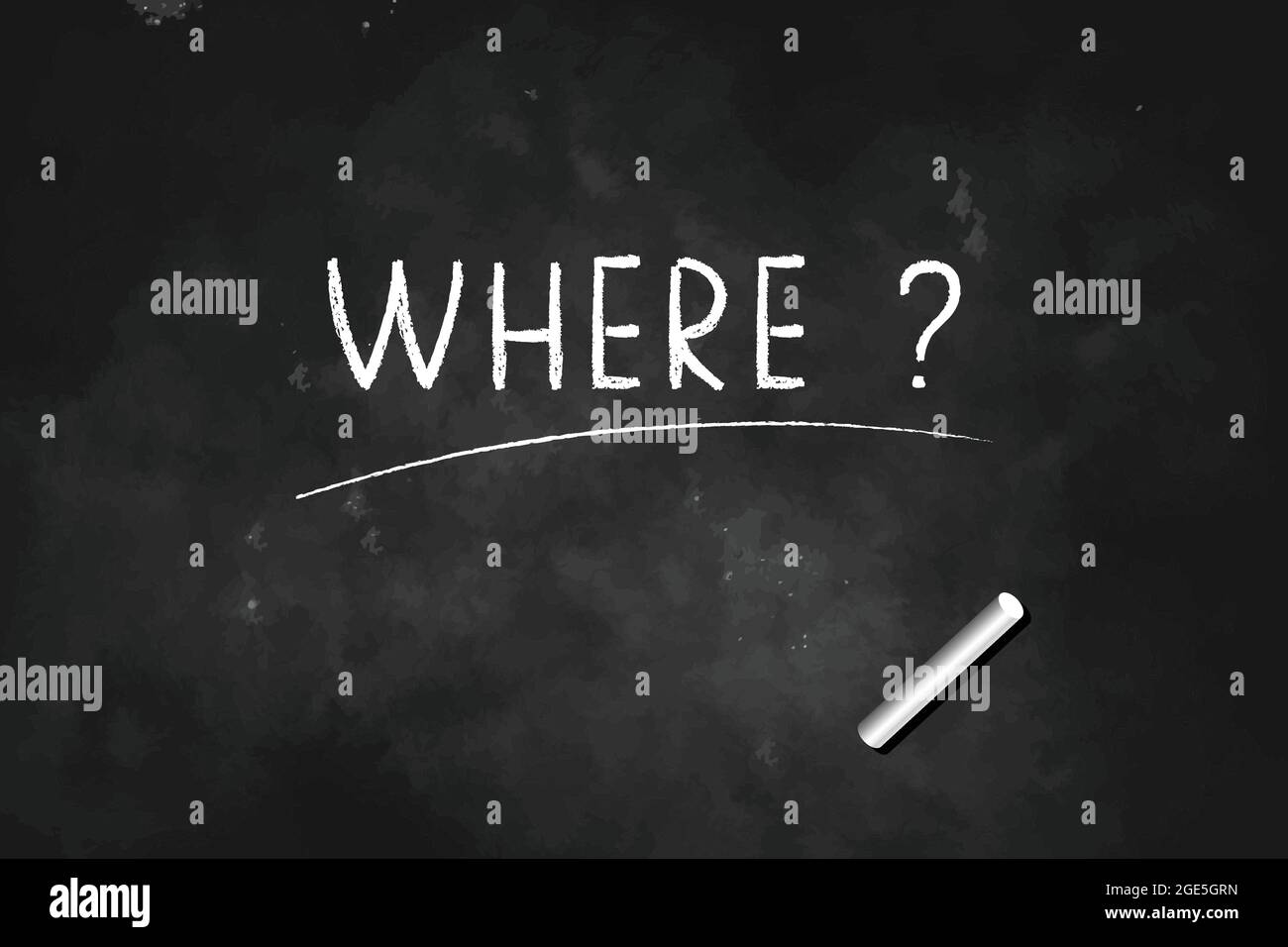 WHERE ? written with chalk on blackboard icon logo design vector ...