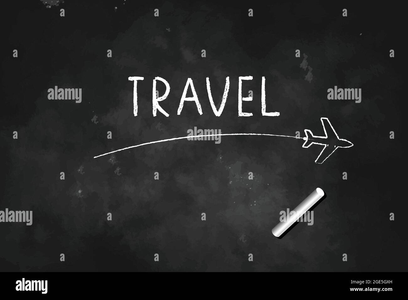 Travel with plan icon written with chalk on blackboard icon logo design ...