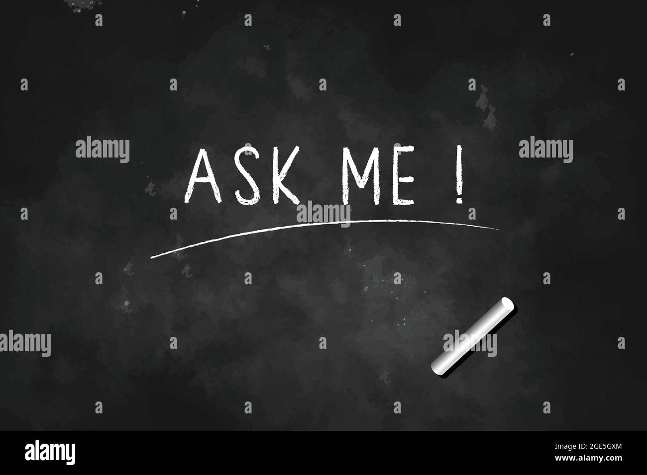ASK ME ! written with chalk on blackboard icon logo design vector ...