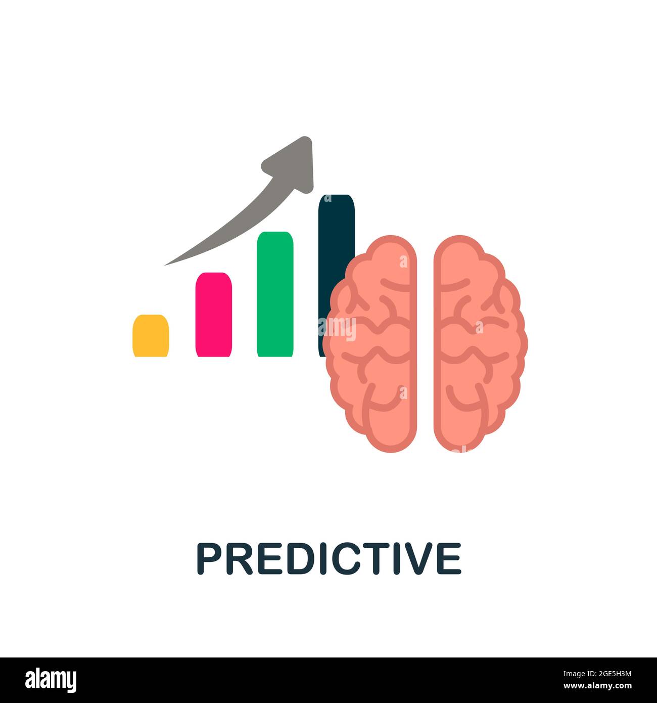 Predictive icon. Flat sign element from data analytics collection ...