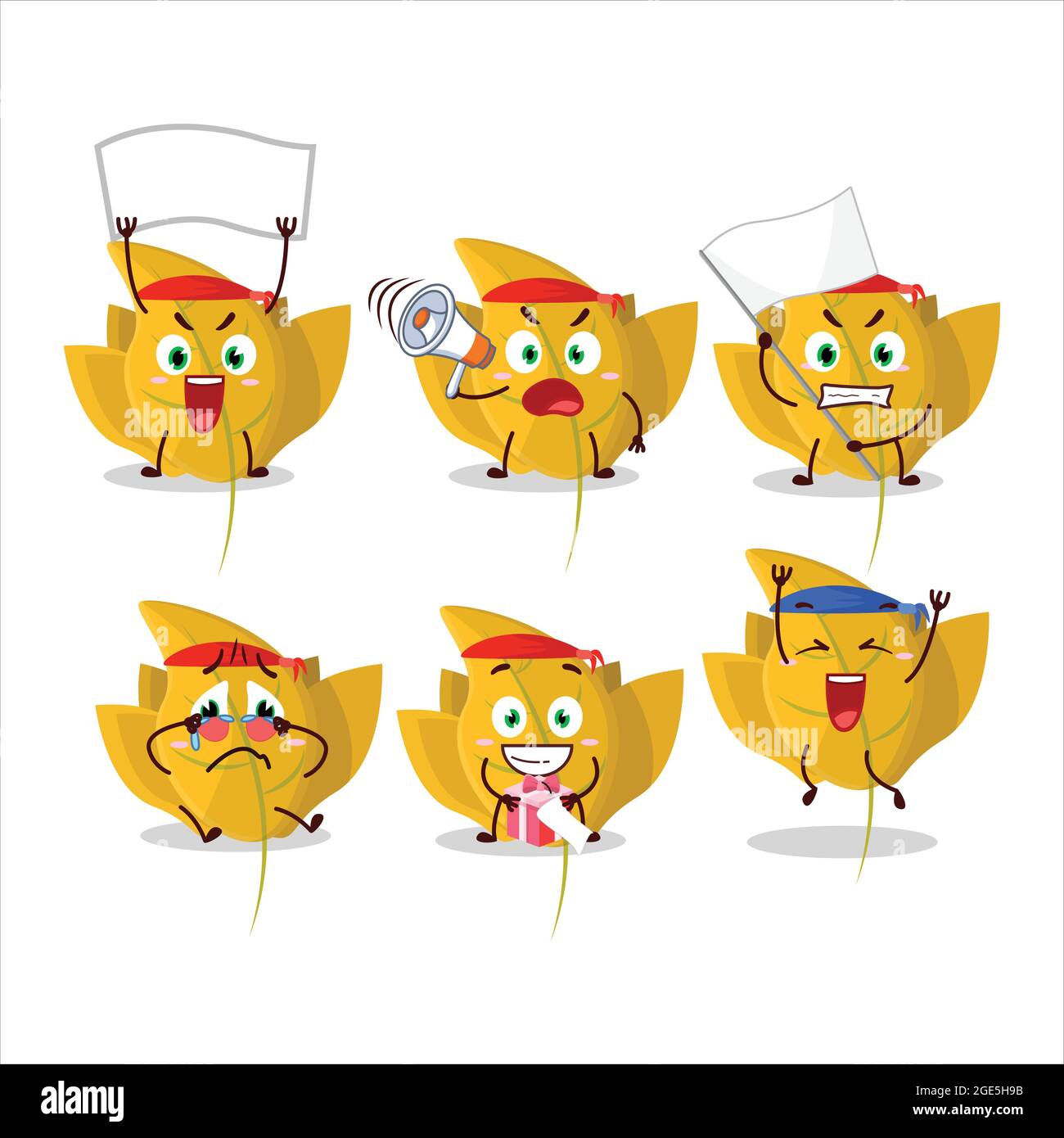 Mascot design style of conkers yellow leafz character as an attractive ...