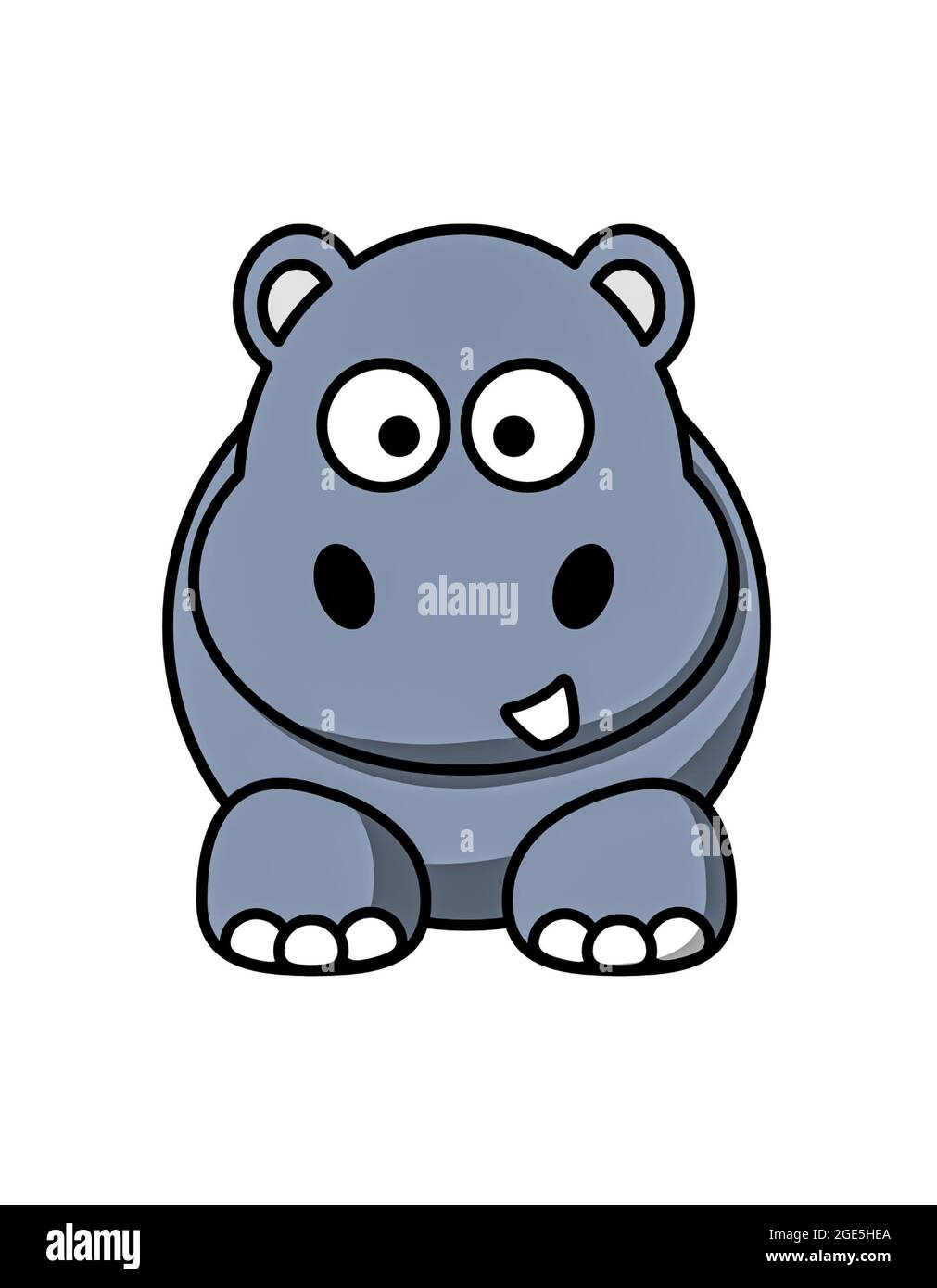 Cute hippo cartoon isolated white background Stock Photo - Alamy