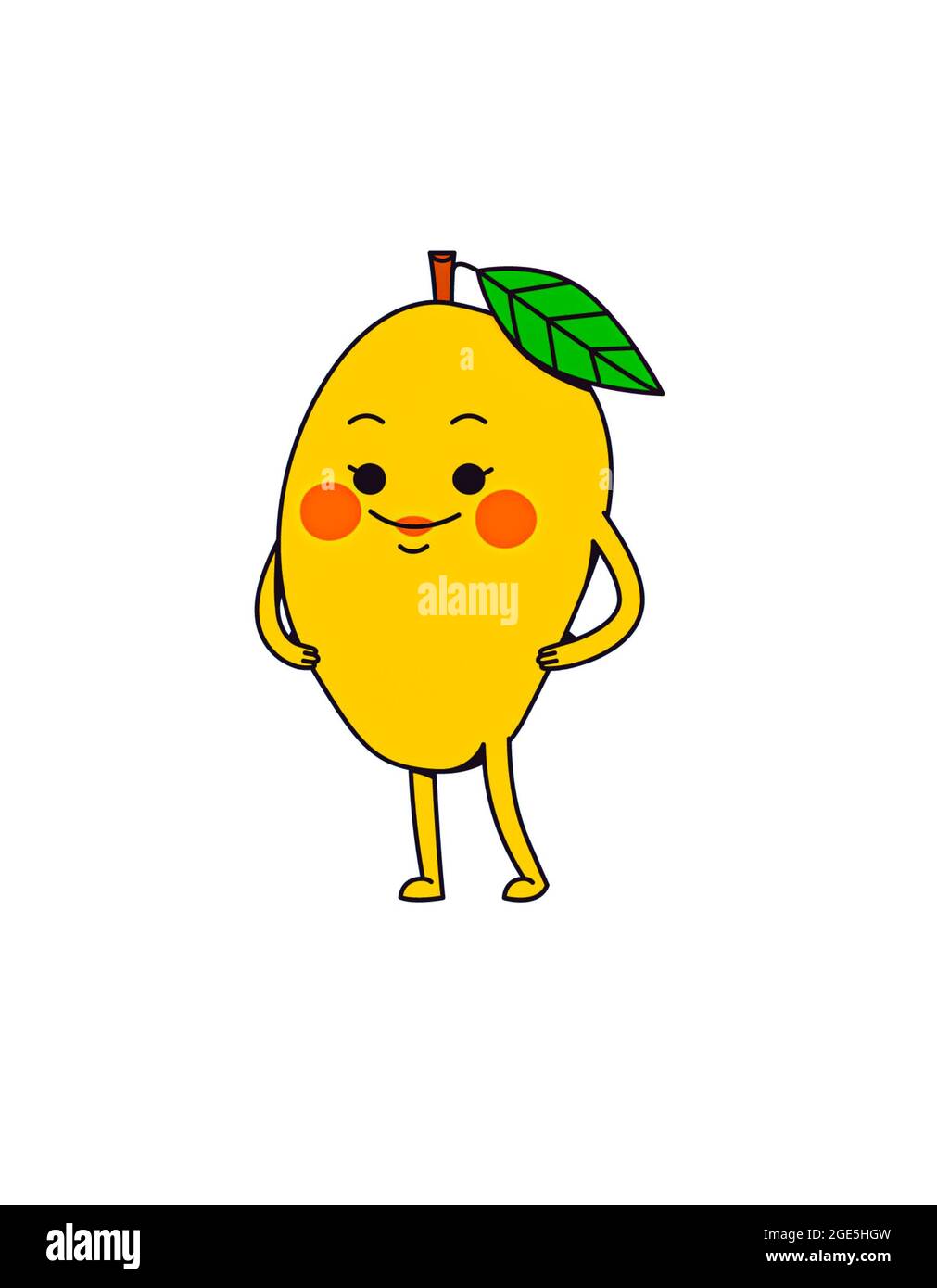 Cute mango girl isolated on white background Stock Photo - Alamy